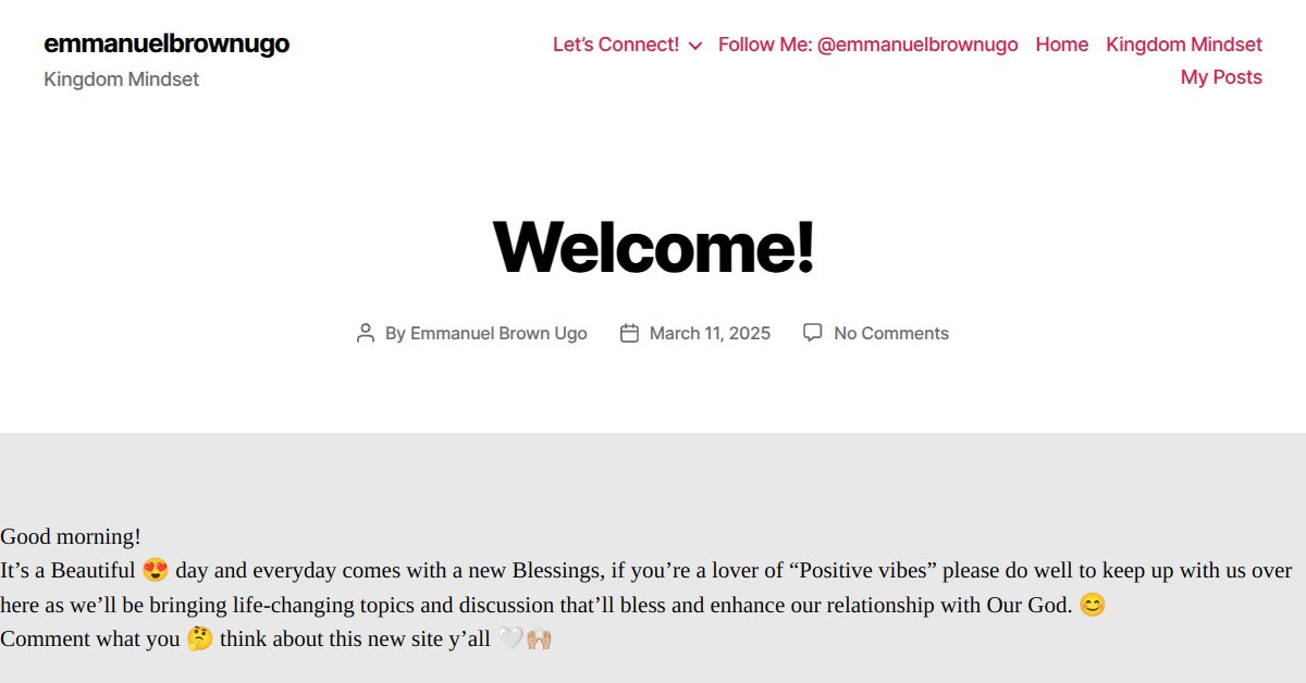 Welcome! – emmanuelbrownugo